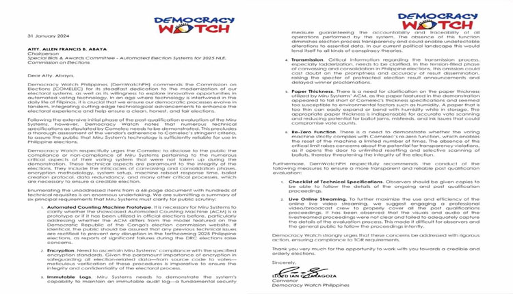 Comelec Urged to Enhance Transparency: Democracy Watch Calls for ...