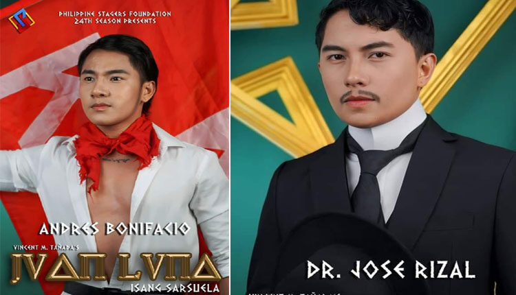 Lance Cabradilla as Andres Bonifacio, James Ramada at John Kenette Intano as Jose Rizal sa Juan ...