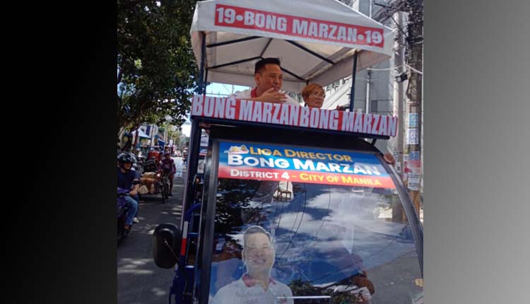 V Day motorcade nila Konsi Bong Marzan, co- Asenso Manileño candidates ...