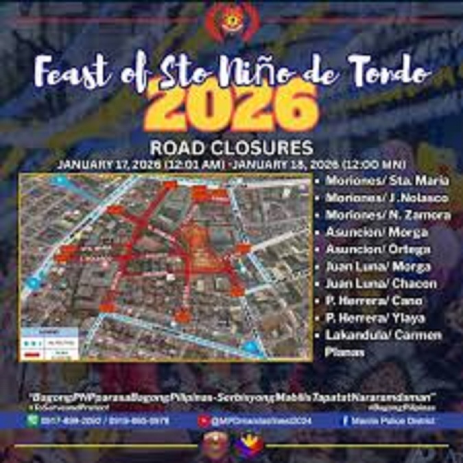 Kapistahan ng Sto. Niño de Tondo ilang kalsada isasara | Police Files ...